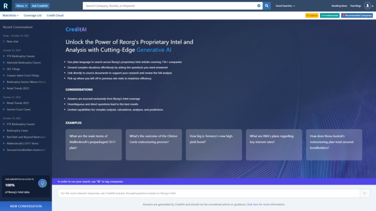 Introducing CreditAI by Reorg™ - Reorg